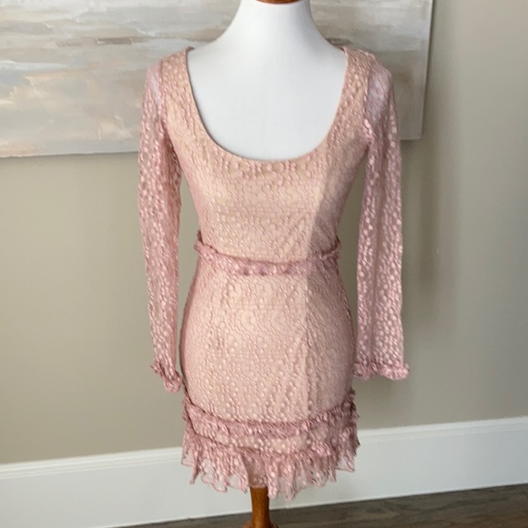 Angel Biba | Dresses | Nwt Angel Biba Dusty Pink Lace Feminine And Sexy ...